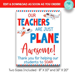 EDITABLE Plane Awesome Teacher Appreciation Week Bundle | Travel Themed ...