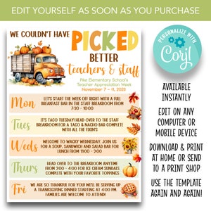 EDITABLE We Couldn't Have Picked Better Teachers and Staff Appreciation ...