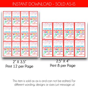 INSTANT DOWNLOAD | Bubble of Fun Valentine's Day Tags | Bubble ...