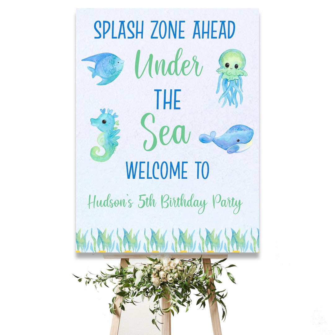 Editable/printable Under the Sea Birthday Party Welcome Sign | Ocean ...