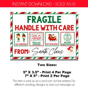INSTANT DOWNLOAD | North Pole Christmas Shipping Labels | Santa Gift ...
