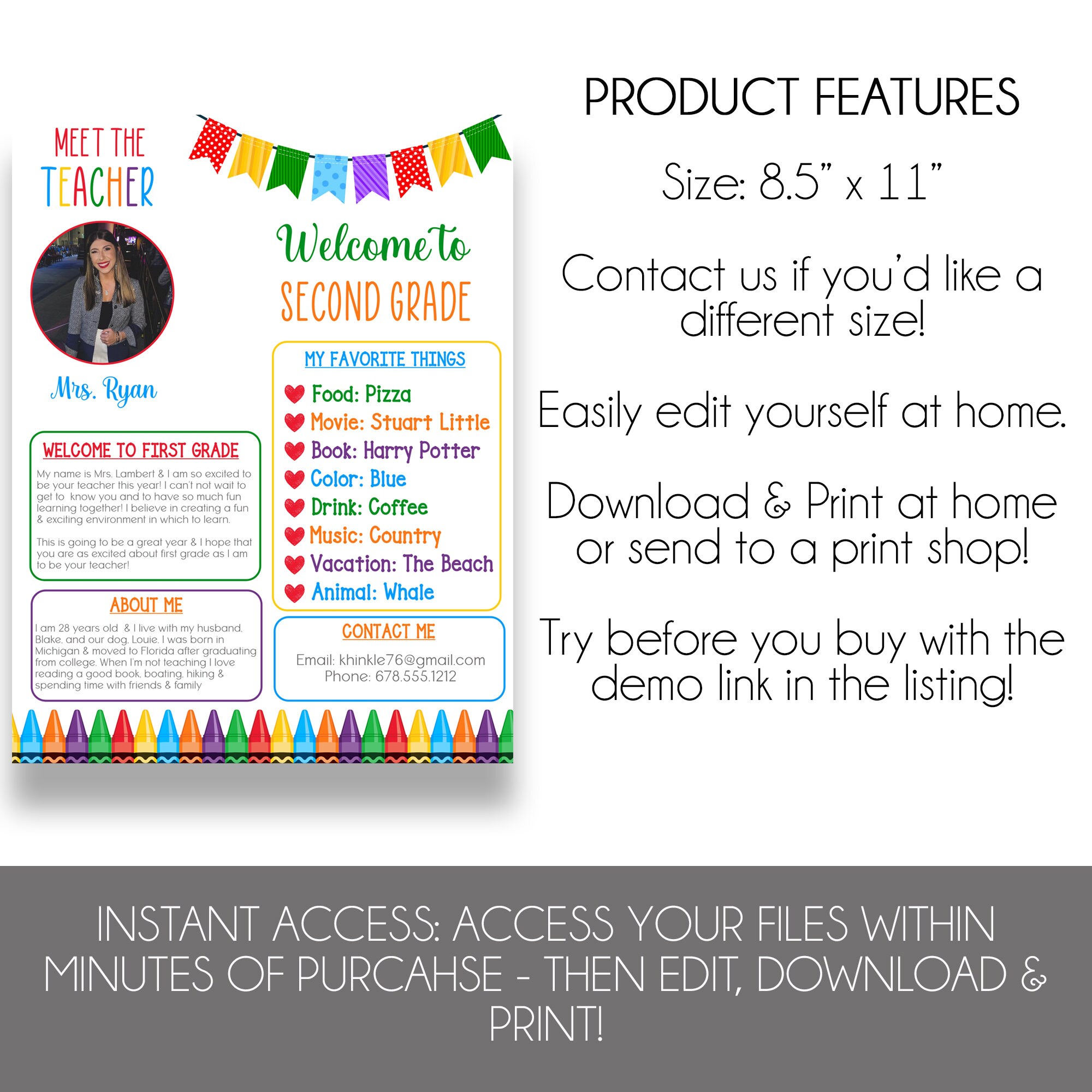 EDITABLE Meet the Teacher Template | Meet the Teacher Back to School ...