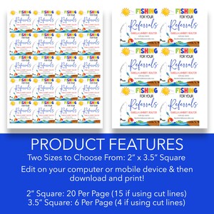 EDITABLE Fishing for Your Referrals Square Marketing Gift Tags ...