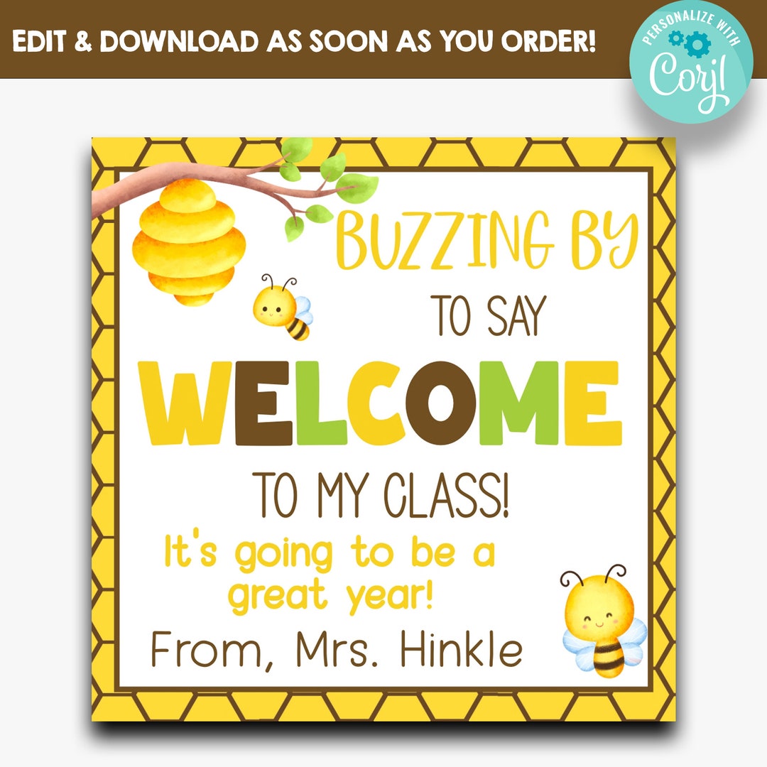EDITABLE Buzzing by to Say Welcome to My Class Back to School Kid's ...