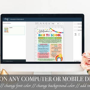 EDITABLE Welcome Back to School Rainbow Newsletter | Back to School ...