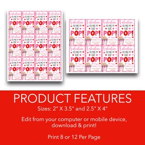 EDITABLE You Make My Heart Pop Valentine's Day Treat Tags | Popcorn ...