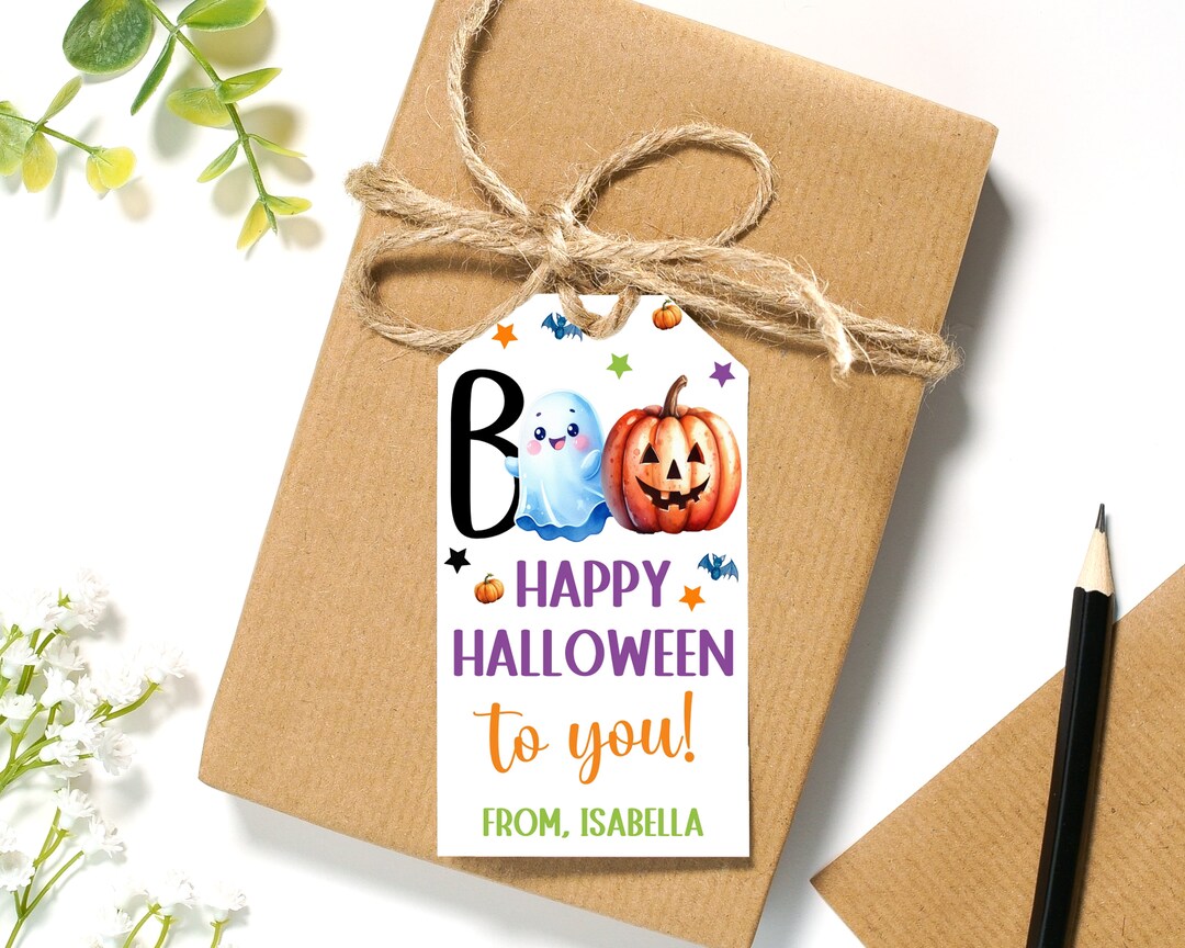 EDITABLE Boo! Happy Halloween to You Treat Bag Tags | Happy Halloweed ...