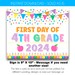 Pastel First Day of Fourth Grade Sign Pastel Printable Back to School ...