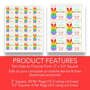 EDITABLE Bold Hope Your Easter is Hoppin' & Poppin' Kids Gift Tags ...