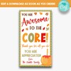 EDITABLE You Are Awesome to the Core Fall Treat Tags Caramel Apple ...