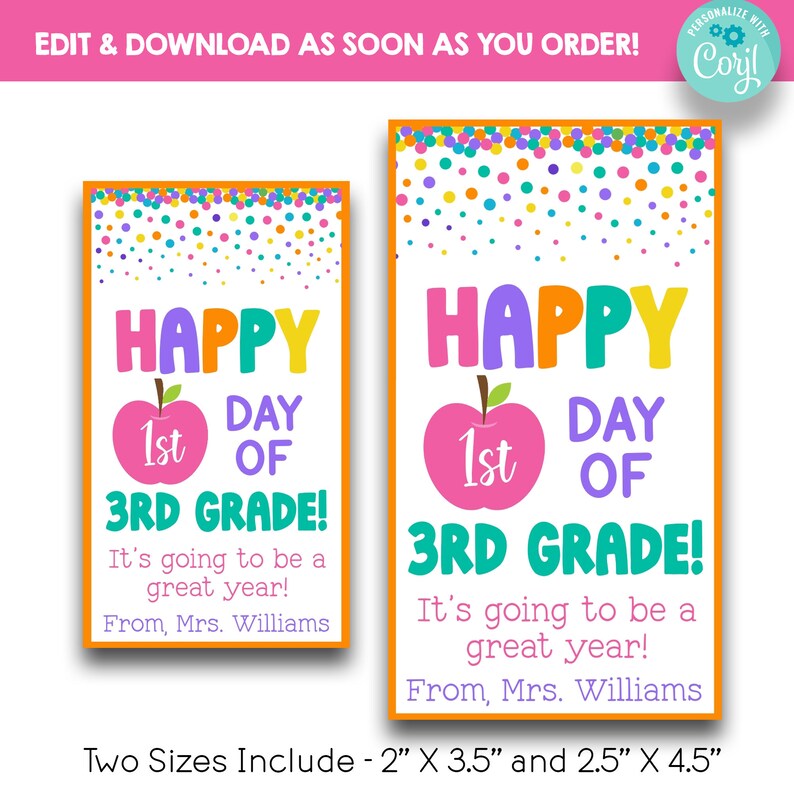 EDITABLE Pastel Back to School Survival Kit Tags | Happy First Day of ...