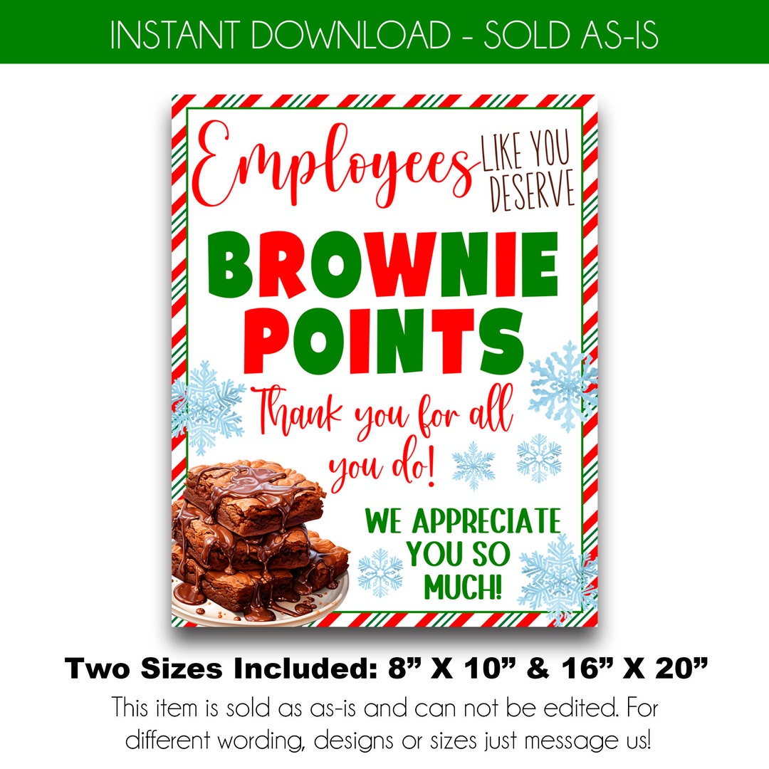 INSTANT DOWNLOAD | Christmas Themed Employees Like You Deserve Brownie ...
