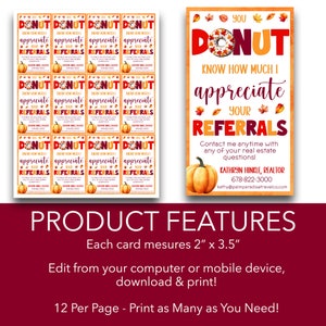 EDITABLE You Donut Know How Much We Appreciate Your Referrals Fall ...
