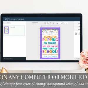 EDITABLE Pastel Back to School Open House Treat Tags | Thanks for ...