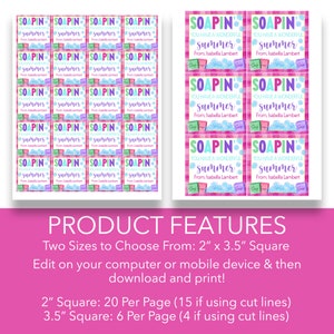 EDITABLE Soapin' You Have a Wonderful Summer Gift Tags | Soap Gift Tags ...
