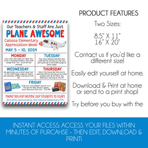 EDITABLE Plane Awesome Teacher Appreciation Week Sign | Thanks for ...
