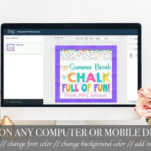 EDITABLE Pastel I Hope Your Summer Break is Chalk Full of Fun Square ...