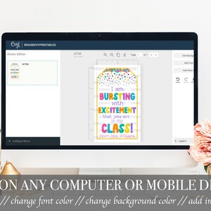 EDITABLE Pastel I Am Bursting With Excitement That You Are in My Class ...