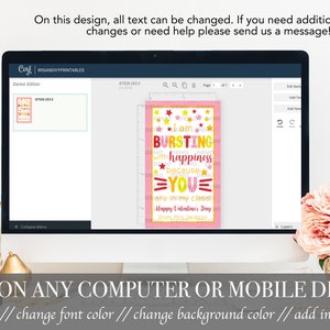 EDITABLE I'm Bursting With Happiness That You Are in My Class Valentine ...