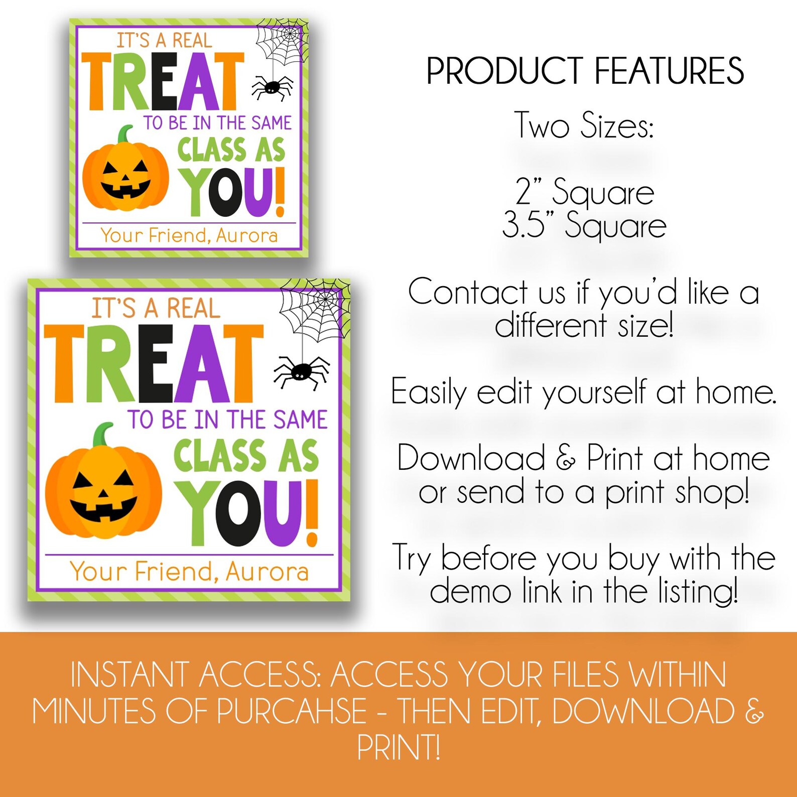 EDITABLE It's a Real Treat to Be in the Same Class as You Halloween ...