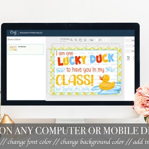 EDITABLE I Am One Lucky Duck to Have You in My Class Postcard ...