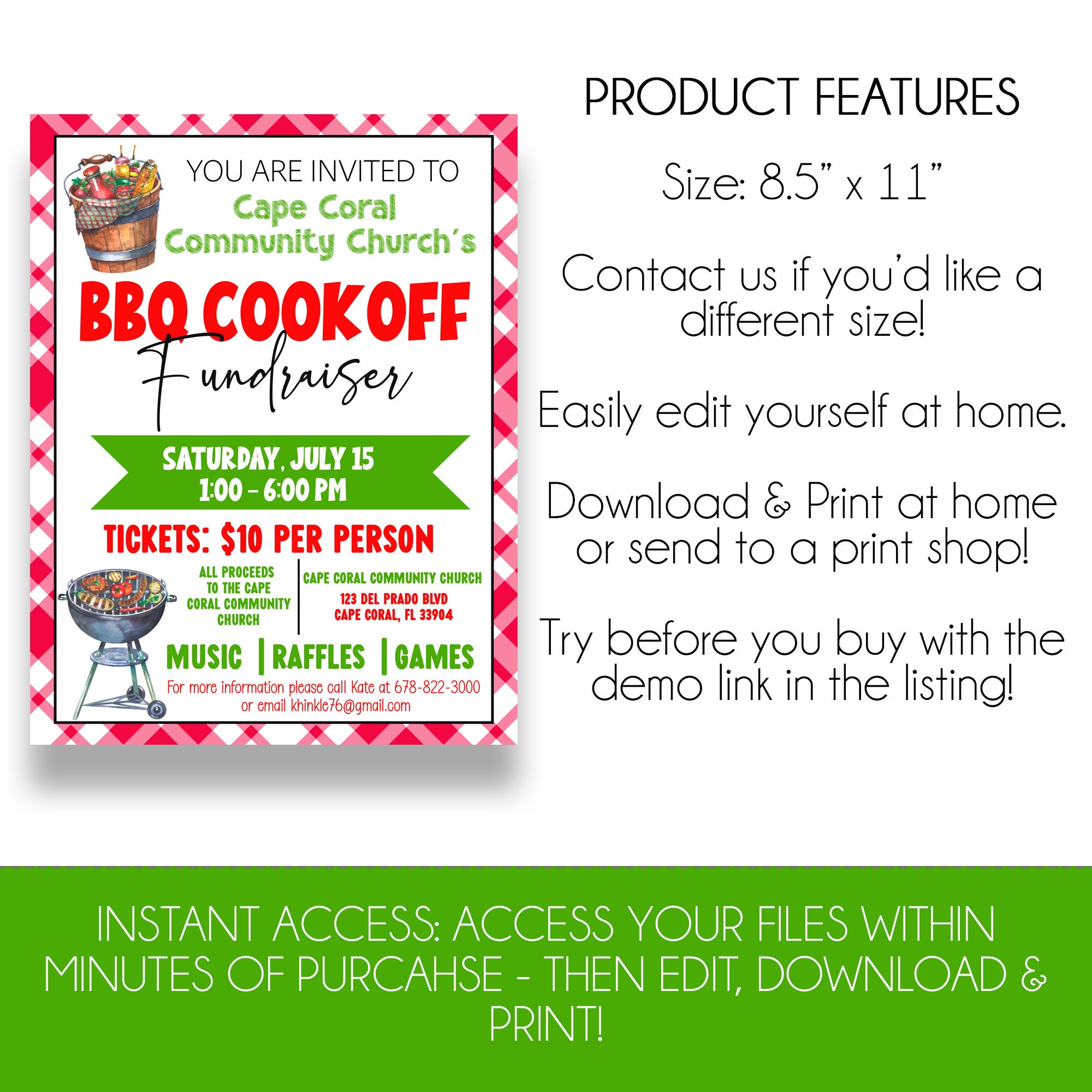 EDITABLE BBQ Cook-off Fundraising Bundle BBQ Cook off Flyer - Etsy