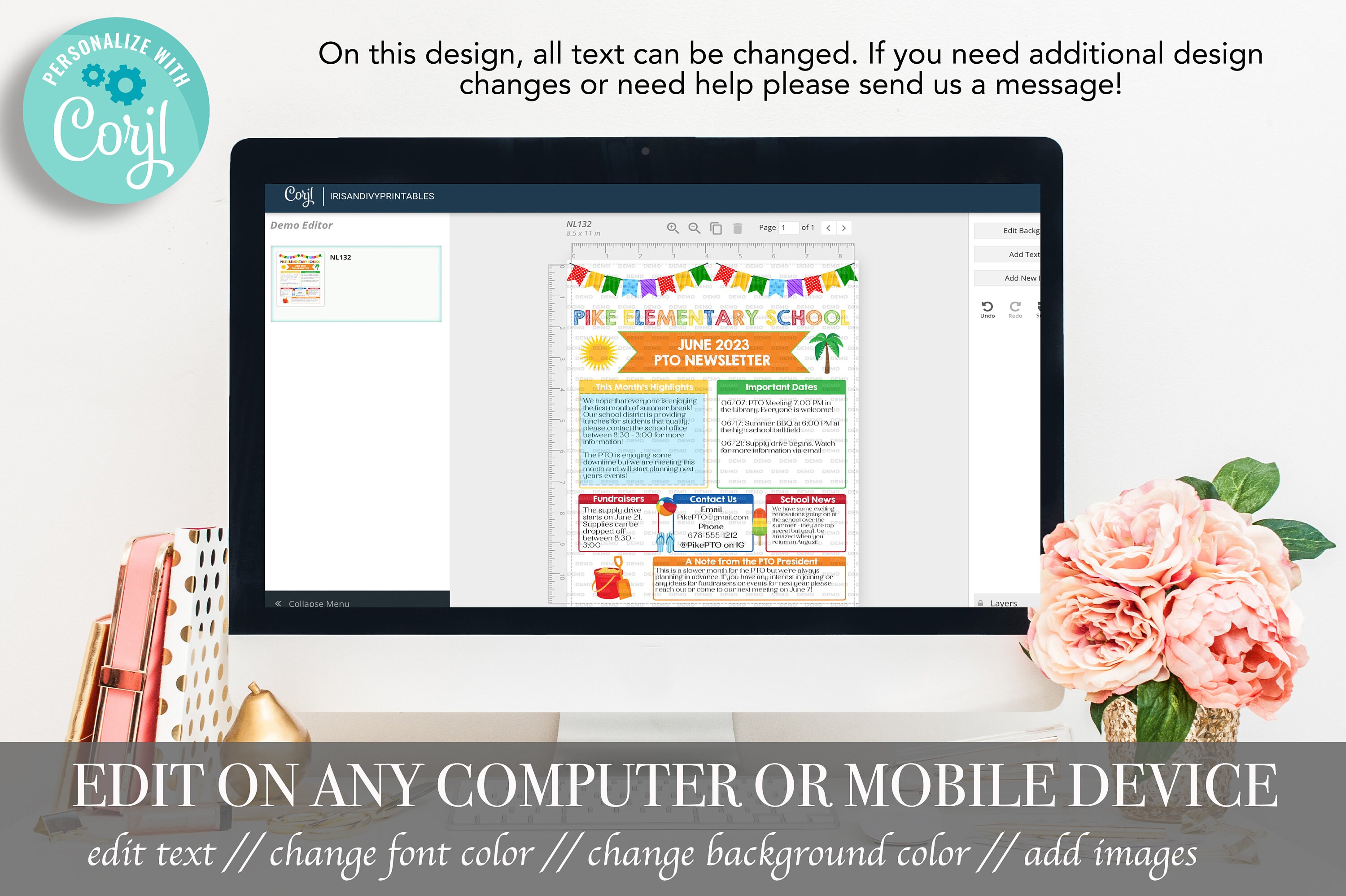 EDITABLE PTO School Newsletter June PTA Newsletter Template - Etsy