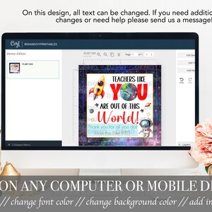 Editable Teachers Like You Are Out of This World Gift Tags | End of ...