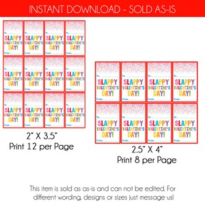 INSTANT DOWNLOAD | Slappy Valentine's Day Kid's Gift Tags | Slap ...