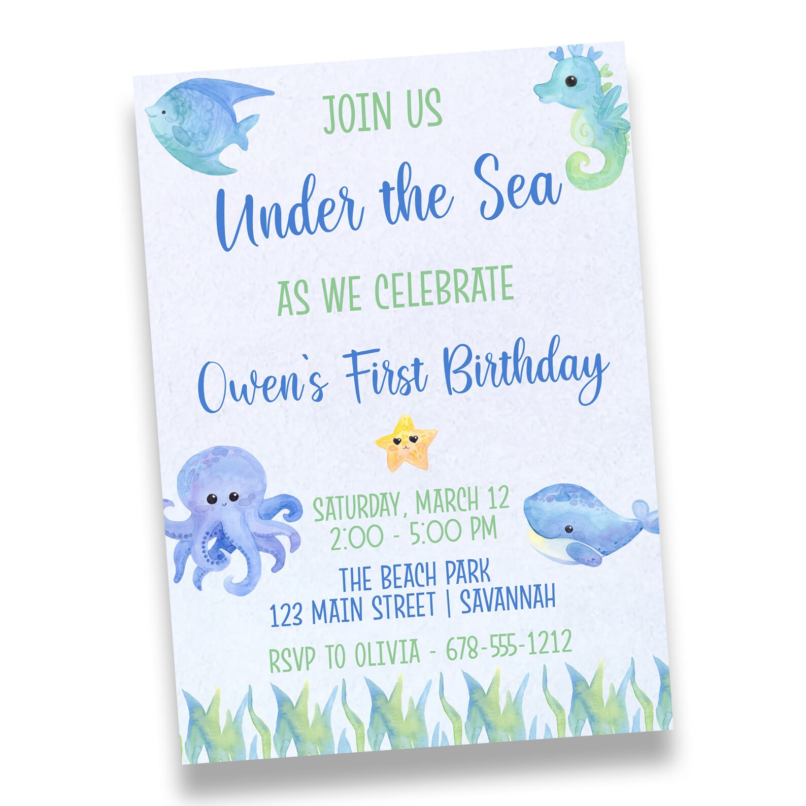 INSTANT DOWNLOAD Editable/printable Under the Sea Birthday - Etsy