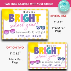 EDITABLE Here's to a Bright Year Back to School Postcard From Teacher ...