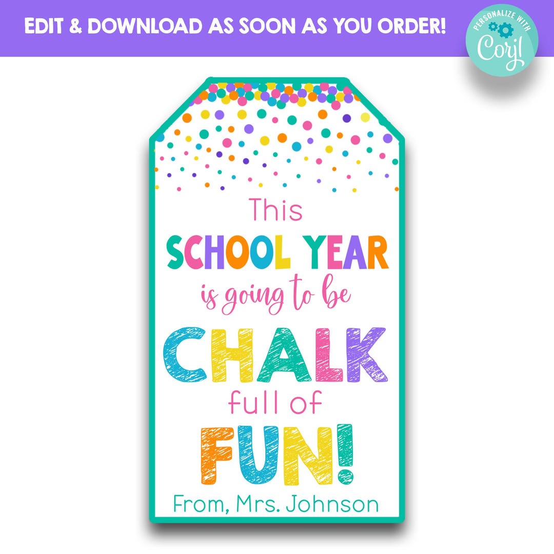 EDITABLE Pastel This Year is Going to Be Chalk Full of Fun Back to ...