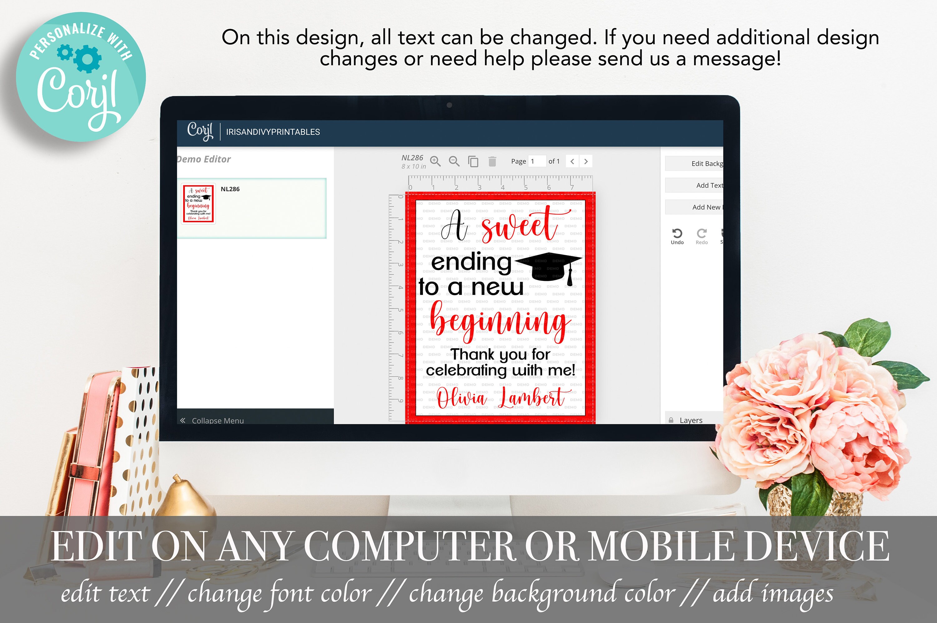 EDITABLE Sweet Ending to a New Beginning Graduation Sign | Candy Bar or ...