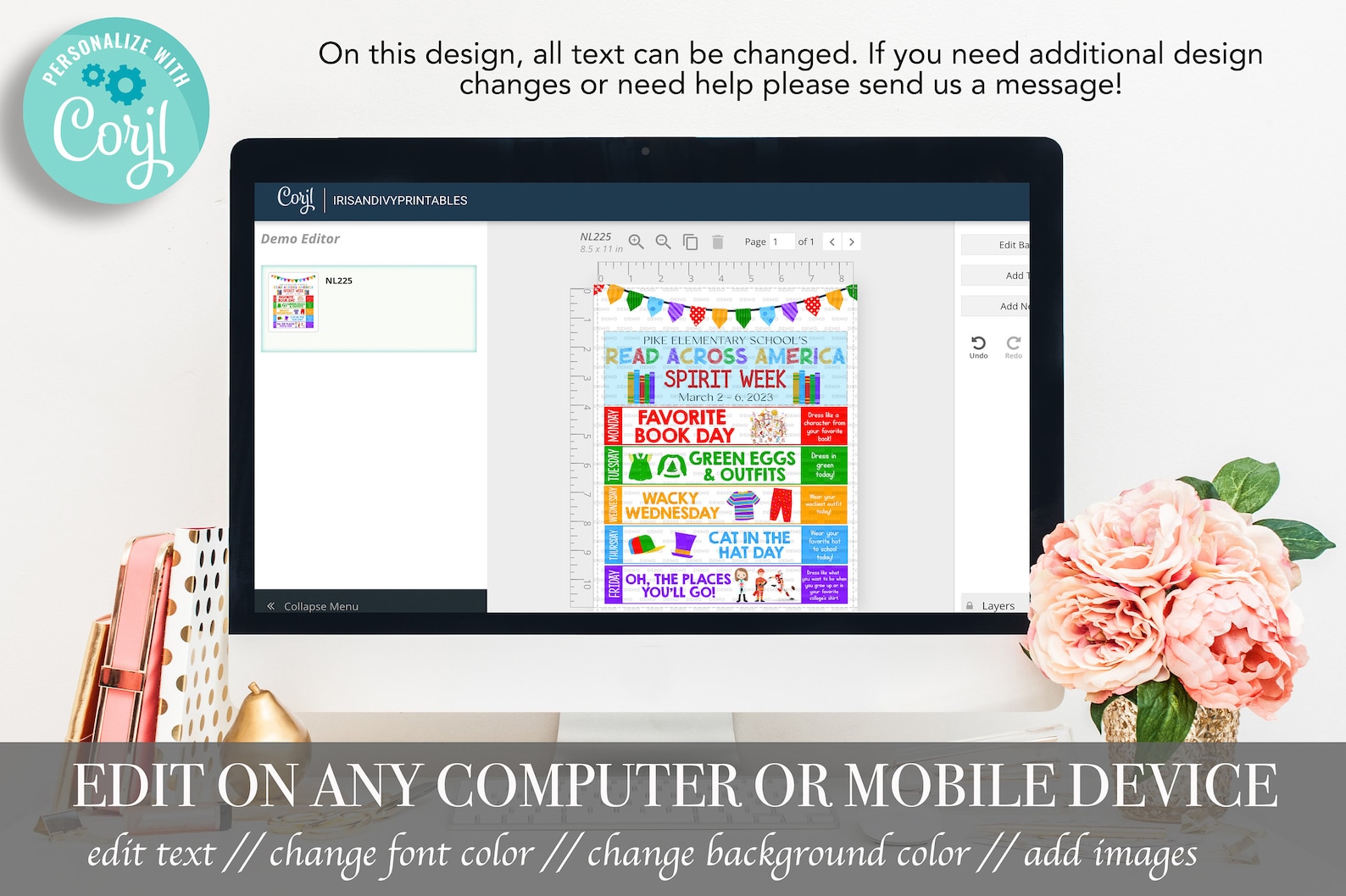 EDITABLE Read Across America Week Flyer Printable Reading - Etsy