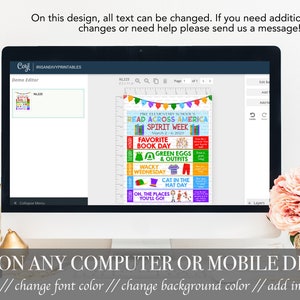 EDITABLE Read Across America Week Flyer | Printable Reading Spirit Week ...