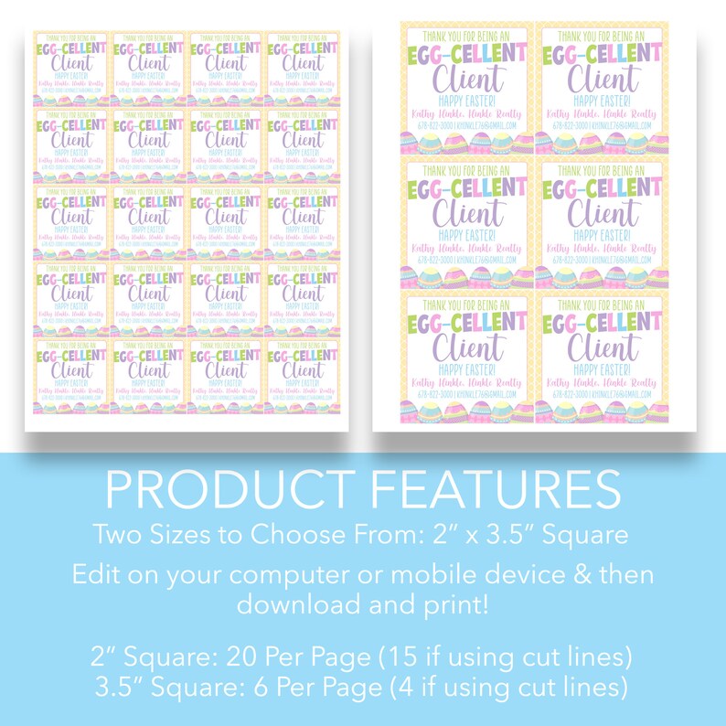 EDITABLE Thanks for Being an Egg-cellent Client Easter Gift - Etsy
