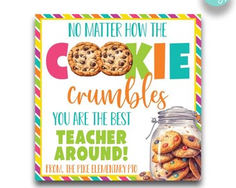 Editable Cookie Gift Tag Printable for Teacher Appreciation - Etsy