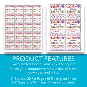 EDITABLE You're a Real Smartie Valentine Gift Tag | Printable Kids ...