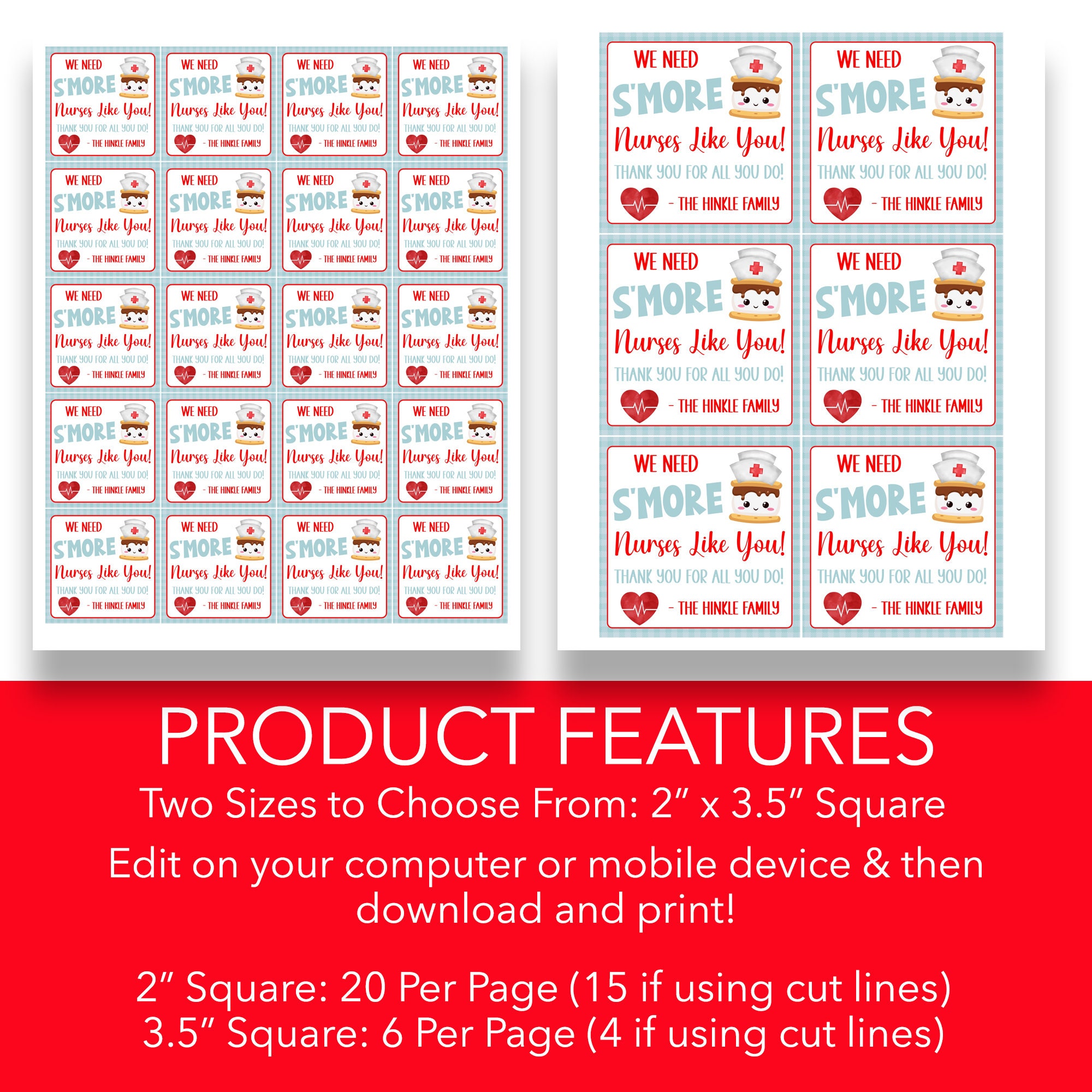 EDITABLE We Need S'more Nurses Like You Gift Tags | Nurse's ...