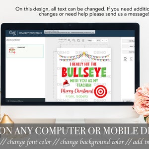 EDITABLE Bullseye Christmas Gift Tag | I Hit the Bullseye With You as ...