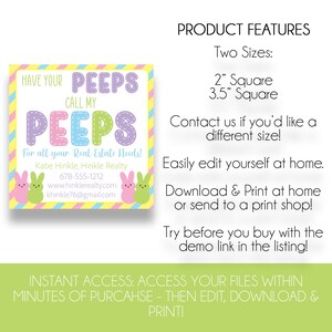 EDITABLE Have Your Peeps Call My Peeps Easter Marketing Gift Tags ...