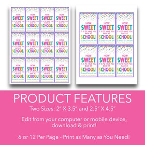 EDITABLE Back to School Treat Tags | Pastel How Sweet It is to Have You ...