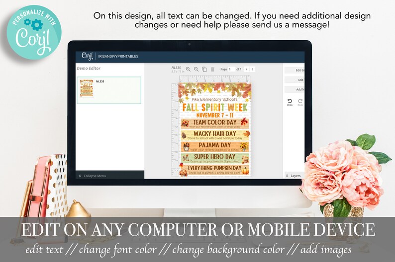 EDITABLE Fall Spirit Week Flyer | School Spirit Week Flyer for Fall ...