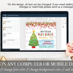EDITABLE Make Your Own Play Dough Christmas Tree Gift Tag | Kids ...