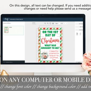 EDITABLE 12 Days of Christmas Appreciation Gift Tags | Twelve Days of ...