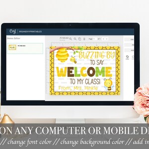 EDITABLE Just Buzzing by to Say Welcome to My Class Postcard | Hello ...