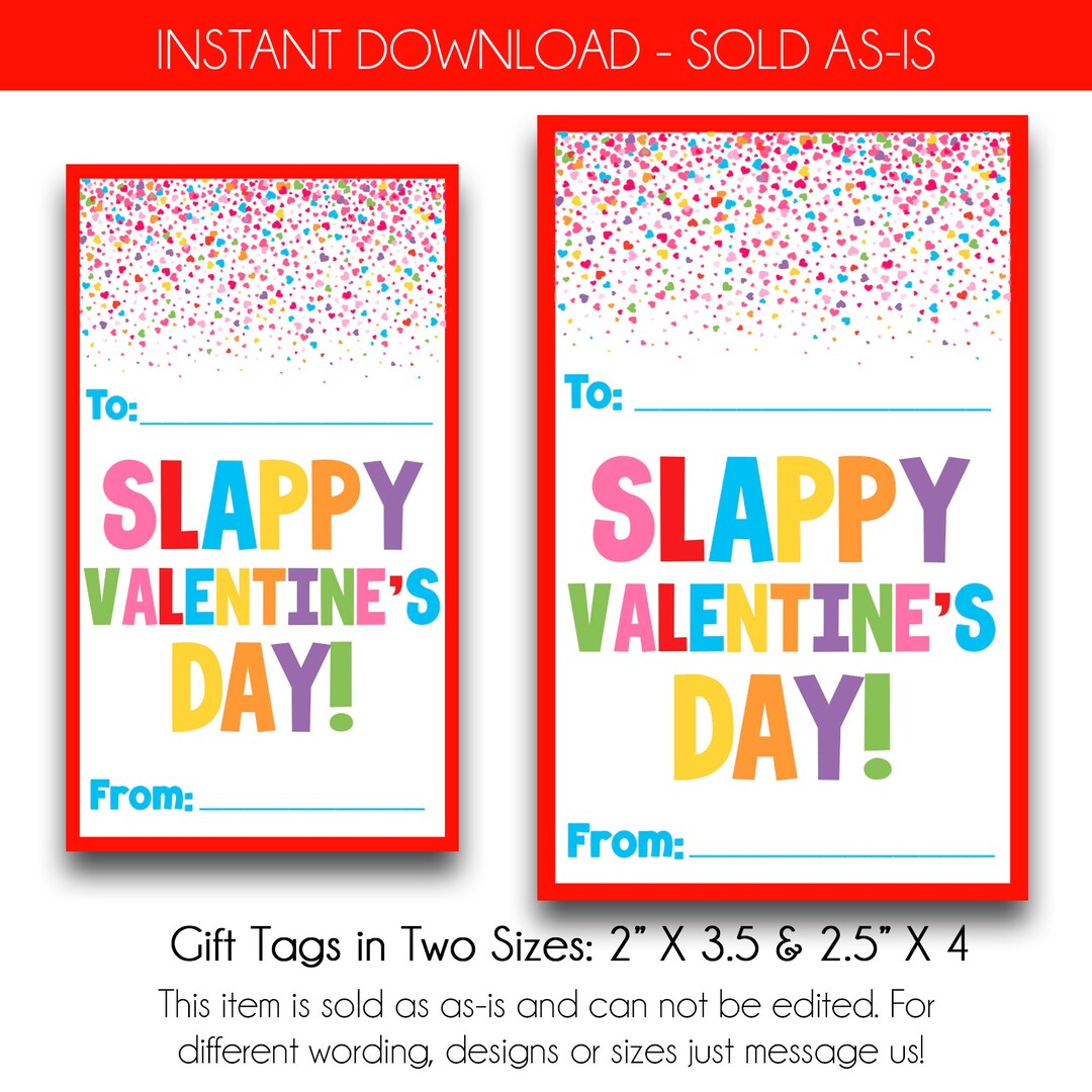 INSTANT DOWNLOAD | Slappy Valentine's Day Kid's Gift Tags | Slap ...
