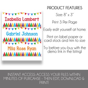 Editable Student Desk Labels | Back to School Student Name Labels ...
