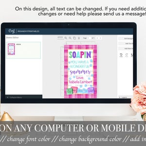 EDITABLE Soapin' You Have a Great Summer Rectangle Gift Tags | Soap ...