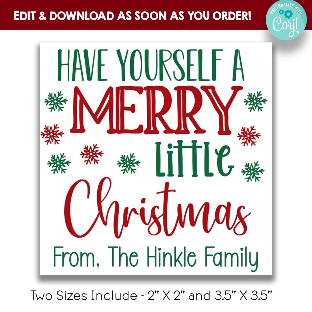 EDITABLE Square Have Yourself a Merry Little Christmas Gift Tags ...